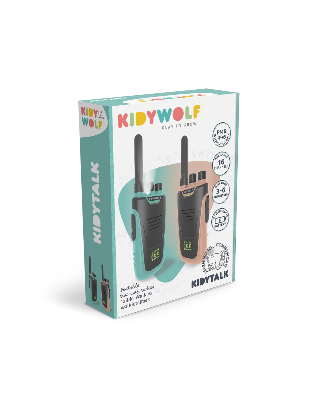 Walkie talkie Kidytalk, colores cian y natural