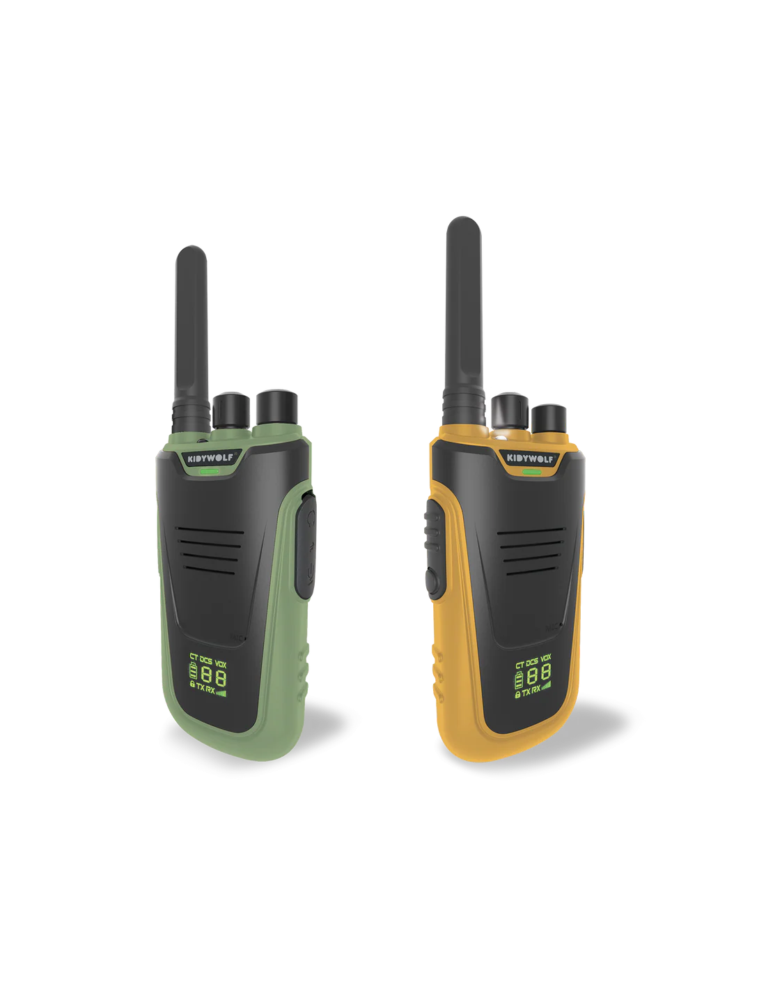 Walkie talkie Kidytalk, colores verde y naranja